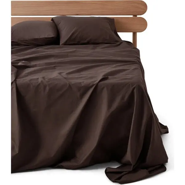 PACT Organic Cotton Organic Cool-air Percale Sheet Set - French Roast