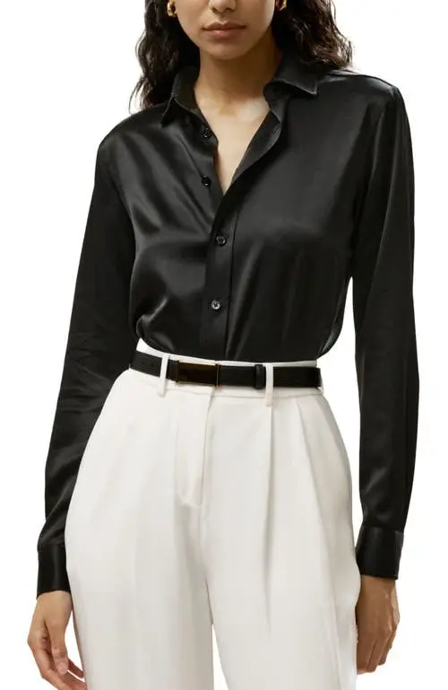 Lilysilk Tailored Button-down Silk Shirt - Black