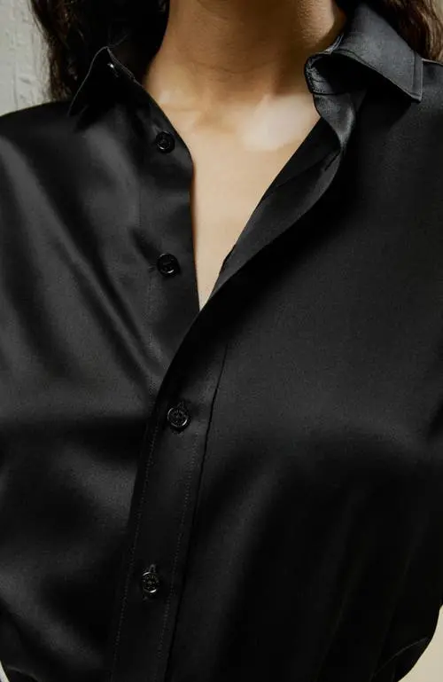 Lilysilk Tailored Button-down Silk Shirt - Black