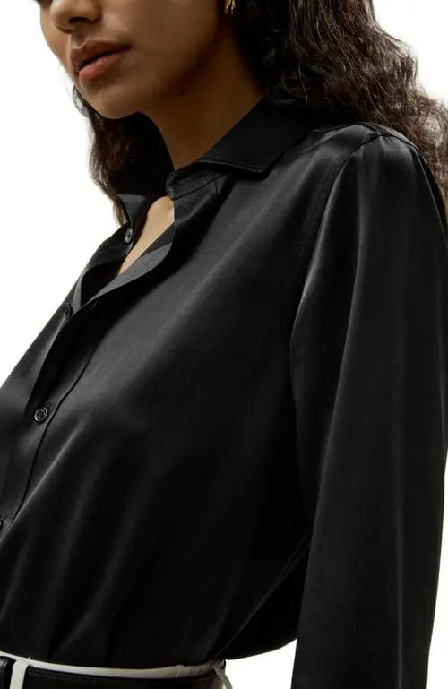 Lilysilk Tailored Button-down Silk Shirt - Black