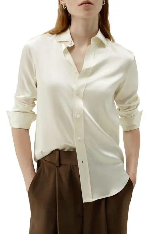 Lilysilk Tailored Button-down Silk Shirt - Lily White