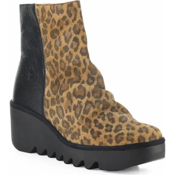 Fly London Baan Platform Wedge Bootie - 019 Camel