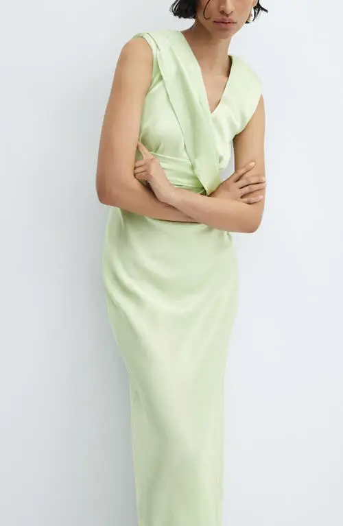 Mango Twist Waist Sleeveless Gown In Green - 55% Off | Editorialist