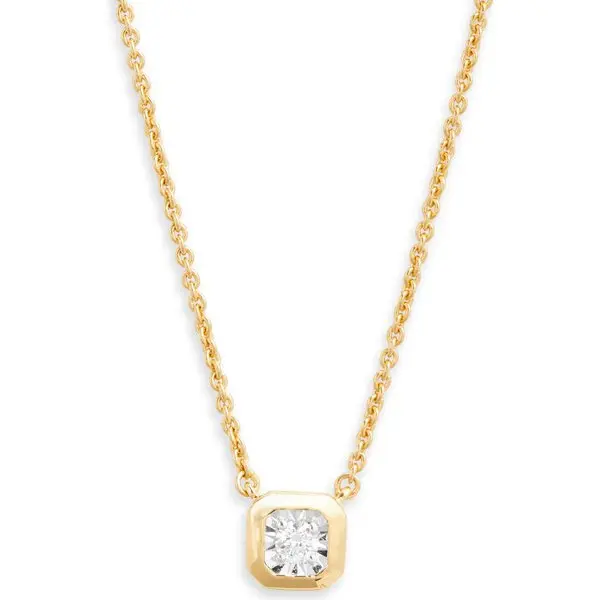 Monica Vinader Lab Created Diamond Pendant Necklace - 18ct Gold Vermeil