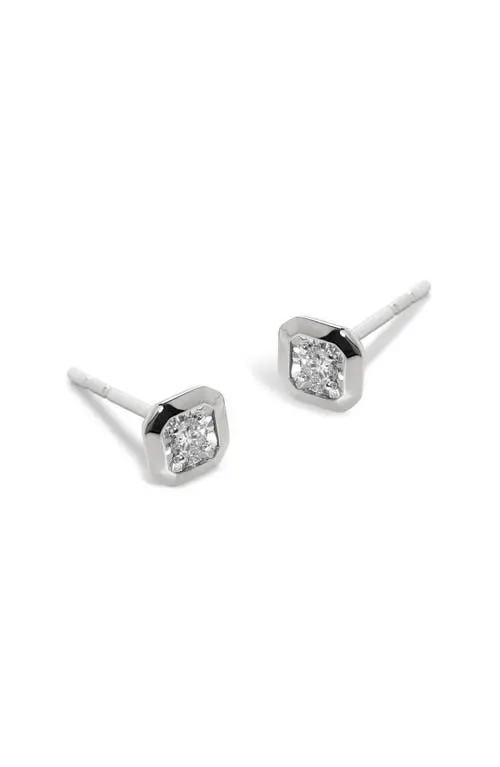 Monica Vinader Lab Grown Diamond Stud Earrings - Sterling Silver/lab Dia