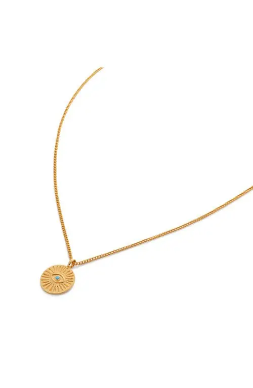 Monica Vinader Evil Eye Pendant Necklace - 18ct Gold Vermeil/diamond