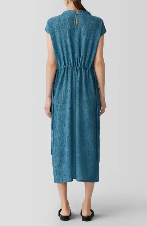 Eileen Fisher Textured Mock Neck Midi Dress In Cascade - 62% Off |  Editorialist