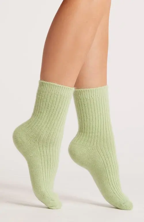 HIGH HEEL JUNGLE Cashmere Blend Cloud Crew Socks - Mint