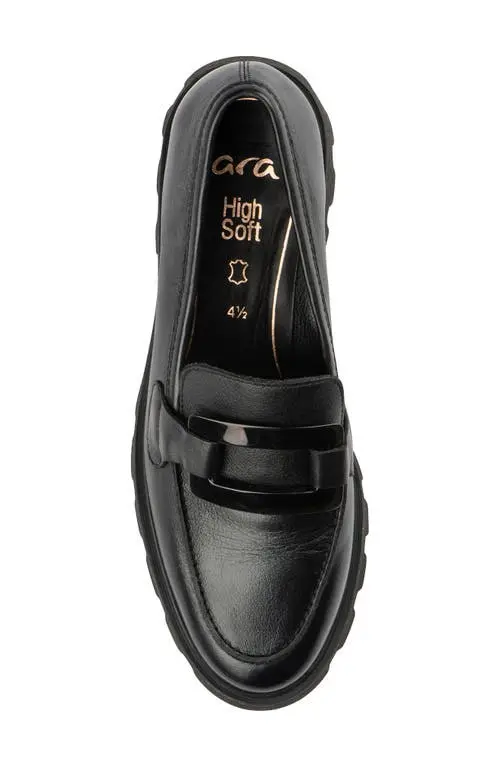 ARA Oleander Platform Loafer - Black
