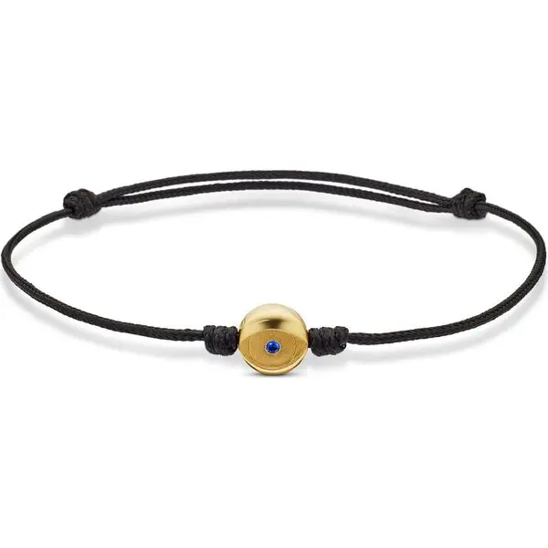 David Yurman Evil Eye Cord Bracelet - Black / Gold / Sapphire