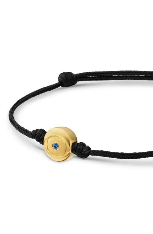 David Yurman Evil Eye Cord Bracelet - Black / Gold / Sapphire