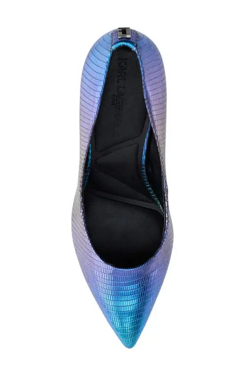 Karl Lagerfeld Paris Royale Pointed Toe Pump - Blue Multi