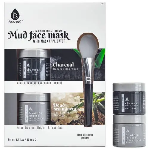 PURSONIC 2-pack Mud Face Mask With Applicator