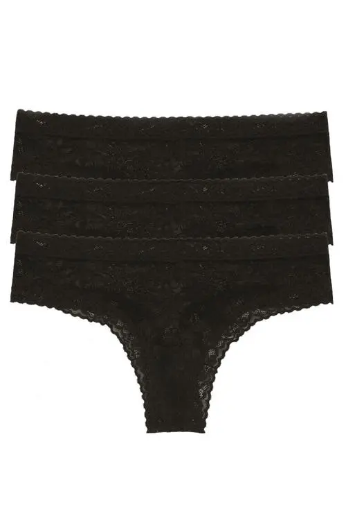 Natori Escape Lace Thong 3-pack - Black