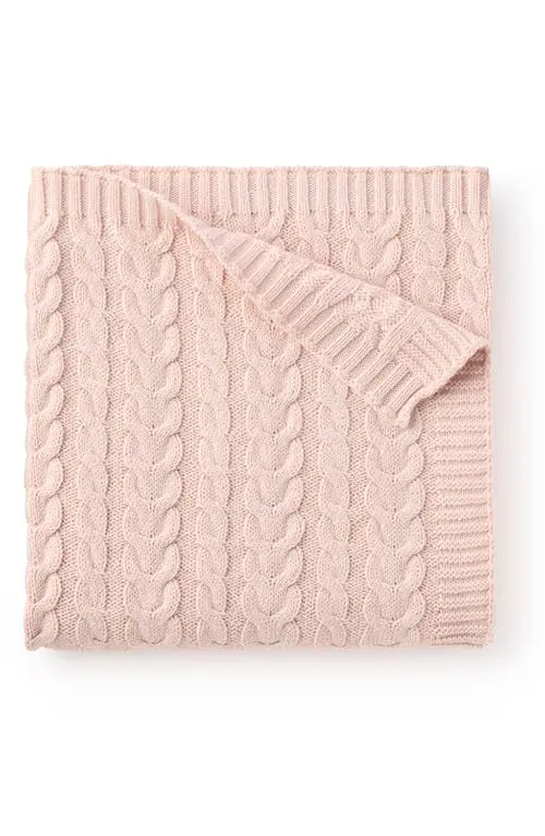 ELEGANT BABY Horseshoe Cable Knit Cotton Blanket - Pink