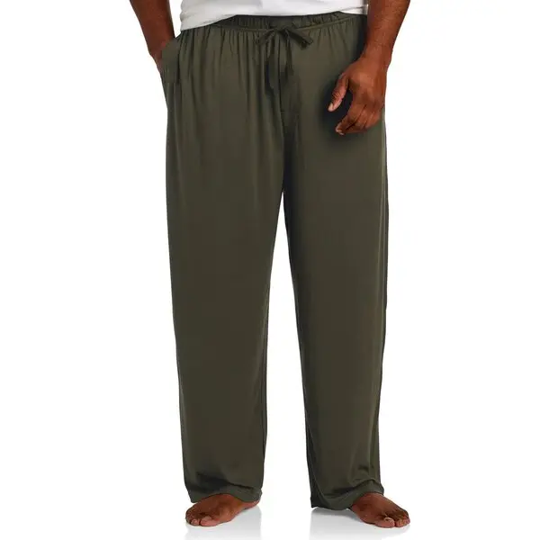 HARBOR BAY BY DXL Knit Open-hem Pants - Grape Leaf