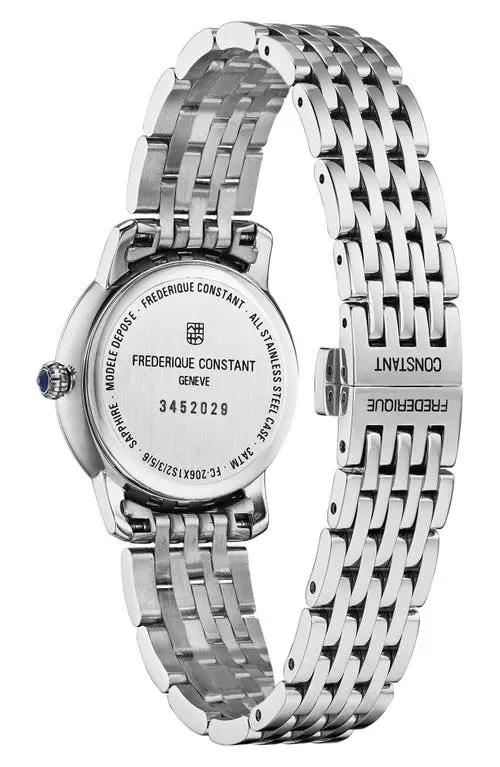 FREDERIQUE CONSTANT Slimline Bracelet Watch With Diamonds And Mother-of-pearl Dial - Silver-tone