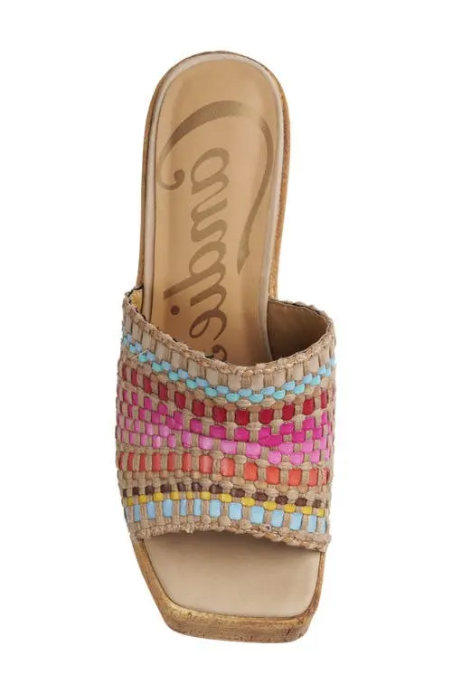 CANDIE'S Nelya Platform Wedge Sandal - Natural Raffia