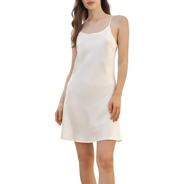 Lilysilk Short Silk Chemise - Natural White