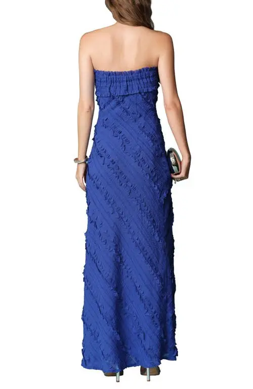 Endless Rose Ruffle Strapless Maxi Dress - Cobalt