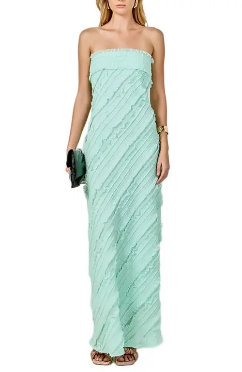 Endless Rose Ruffle Strapless Maxi Dress - Mint