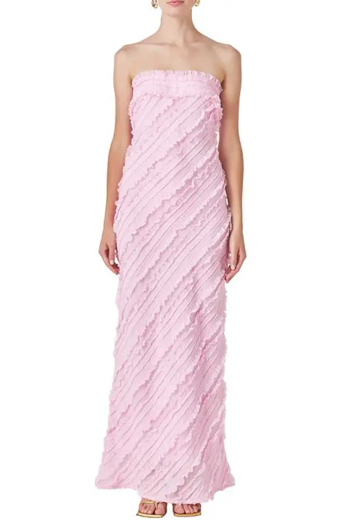 Endless Rose Ruffle Strapless Maxi Dress - Pink