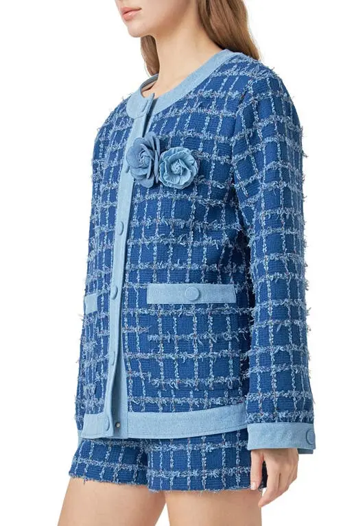 Endless Rose Tweed Jacket - Denim