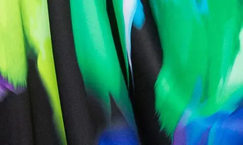 BUXOM COUTURE Abstract Print Long Sleeve Caftan