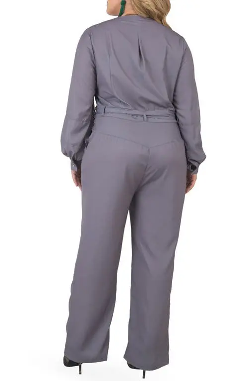 STANDARDS & PRACTICES Long Sleeve Belted Jumpsuit