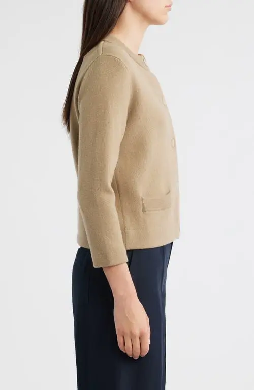 Vince Shrunken Wool & Cashmere Snap Cardigan - Fawn