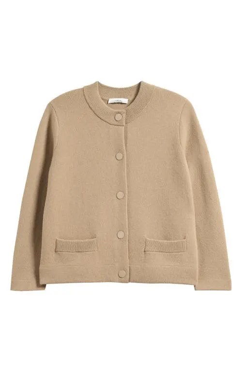 Vince Shrunken Wool & Cashmere Snap Cardigan - Fawn
