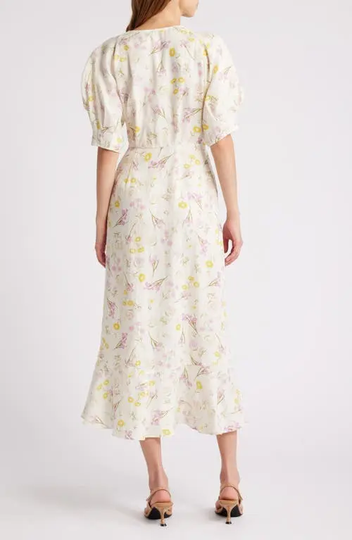 & Other Stories Linen Wrap Midi Dress In Print - 50% Off | Editorialist