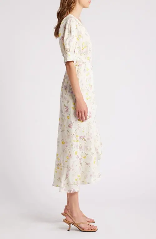 & Other Stories Linen Wrap Midi Dress In Print - 50% Off | Editorialist