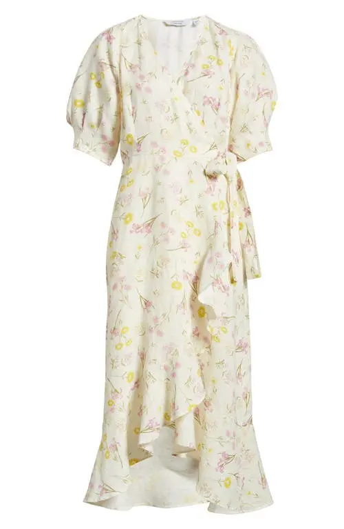 & Other Stories Linen Wrap Midi Dress In Print - 50% Off | Editorialist