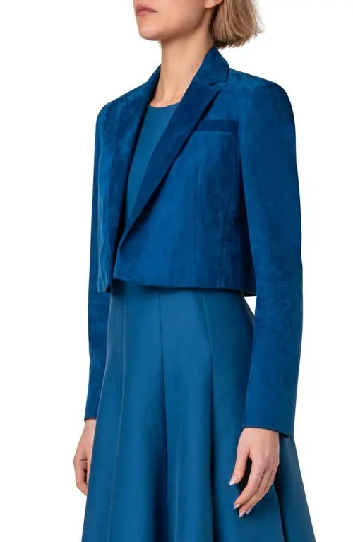 Akris Gian Suede Crop Jacket