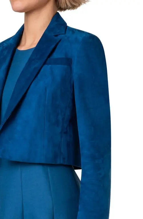 Akris Gian Suede Crop Jacket