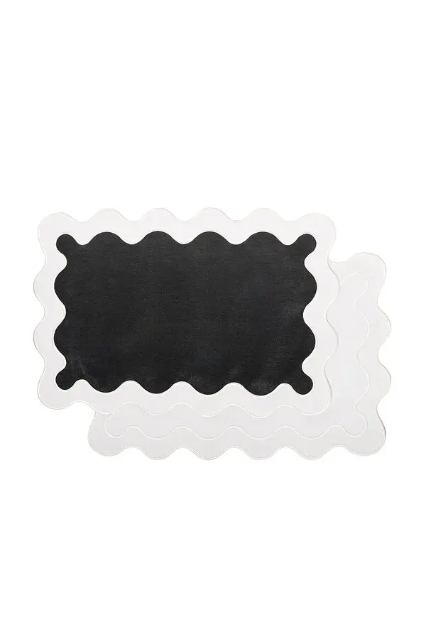BUSINESS & PLEASURE Placemat Set Of 4 In Black - Rivie Black