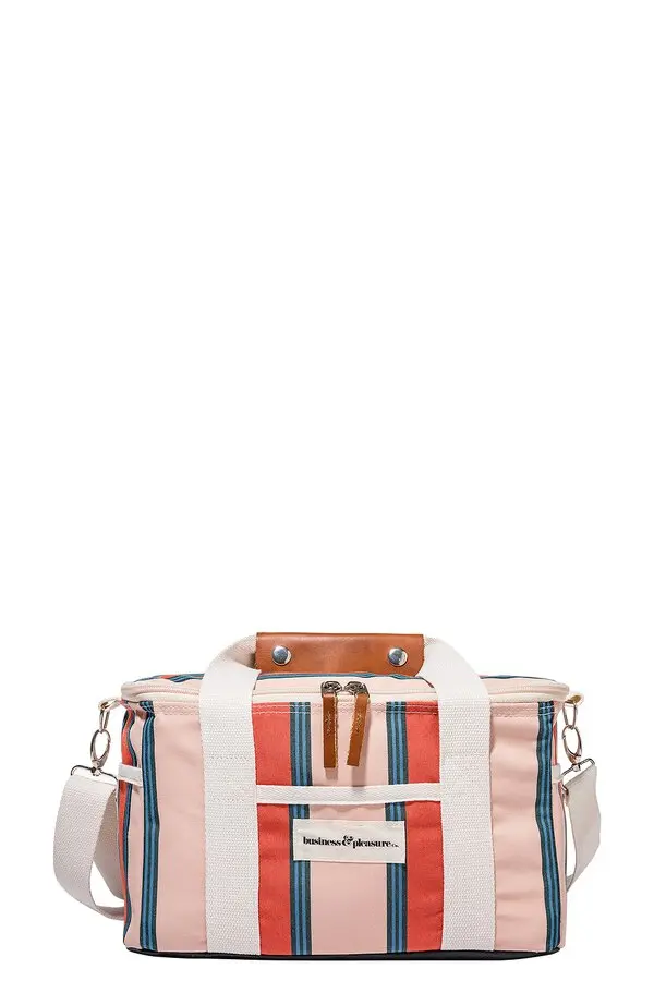 BUSINESS & PLEASURE Premium Cooler Bag - Bistro Dusty Pink Stripe