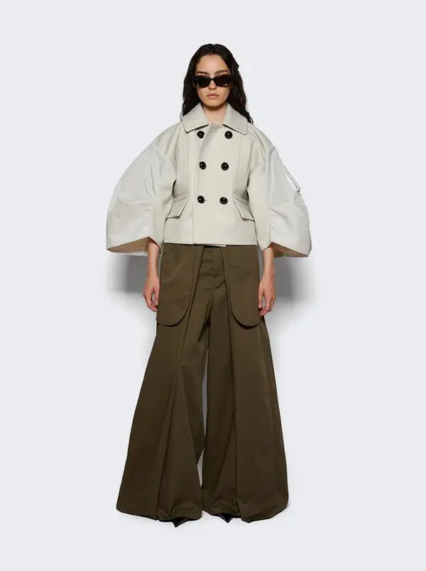Sacai Wool Melton X Nylon Twill Jacket - Grey | Editorialist