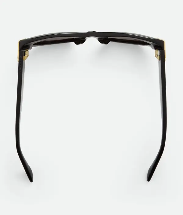Bottega Veneta Mitre Oval Sunglasses - Black/grey