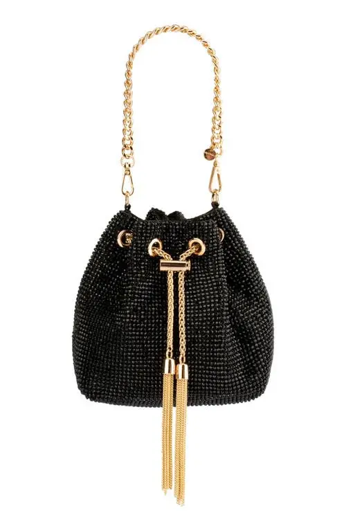 OLGA BERG Miranda Drawstring Bucket Bag - Black