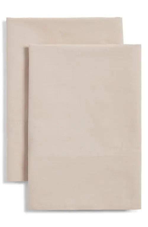 Nordstrom Organic Cotton Percale Pillowcases - Tan Thread