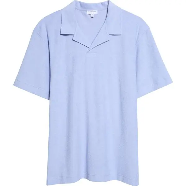 Sunspel Cotton Terry Cloth Polo - Sky26