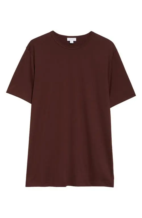 Sunspel Cotton Crewneck T-shirt - Bakelite