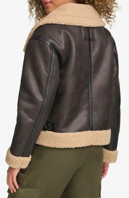 LEVI'S Faux Leather & Faux Shearling Bomber Jacket