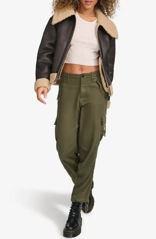 LEVI'S Faux Leather & Faux Shearling Bomber Jacket