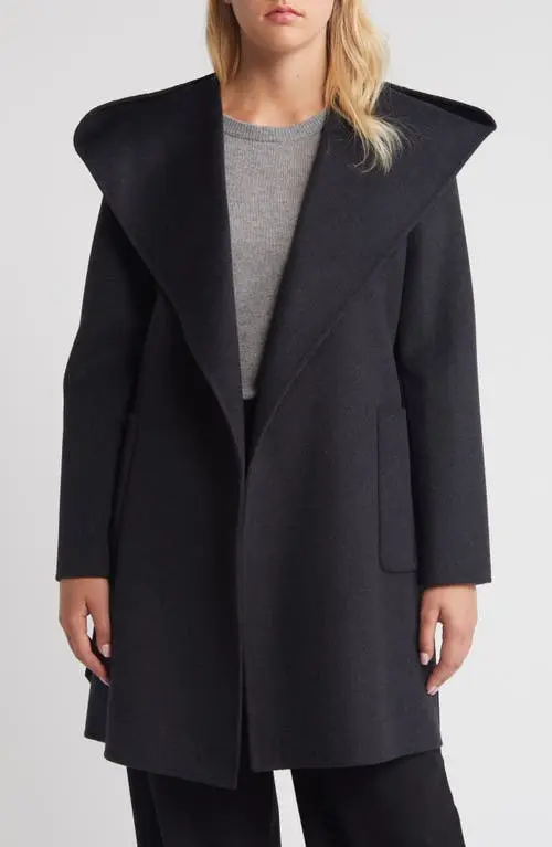 Bcbgmaxazria Hooded Wrap Coat - Charcoal
