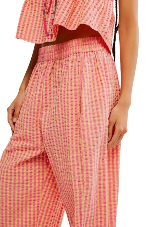 Free People Gingham High-waist Poplin Pants