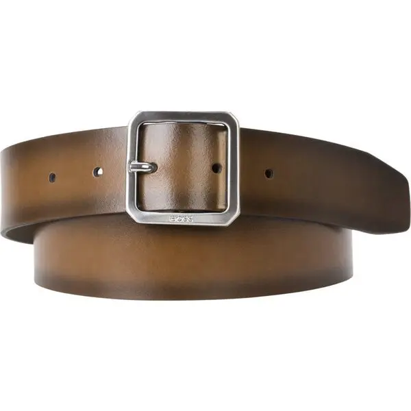 BOSS Carym Leather Belt - Medium Brown