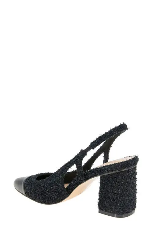 Bcbgmaxazria Darrin Block Heel Slingback Pump - Black Boucle/ Black